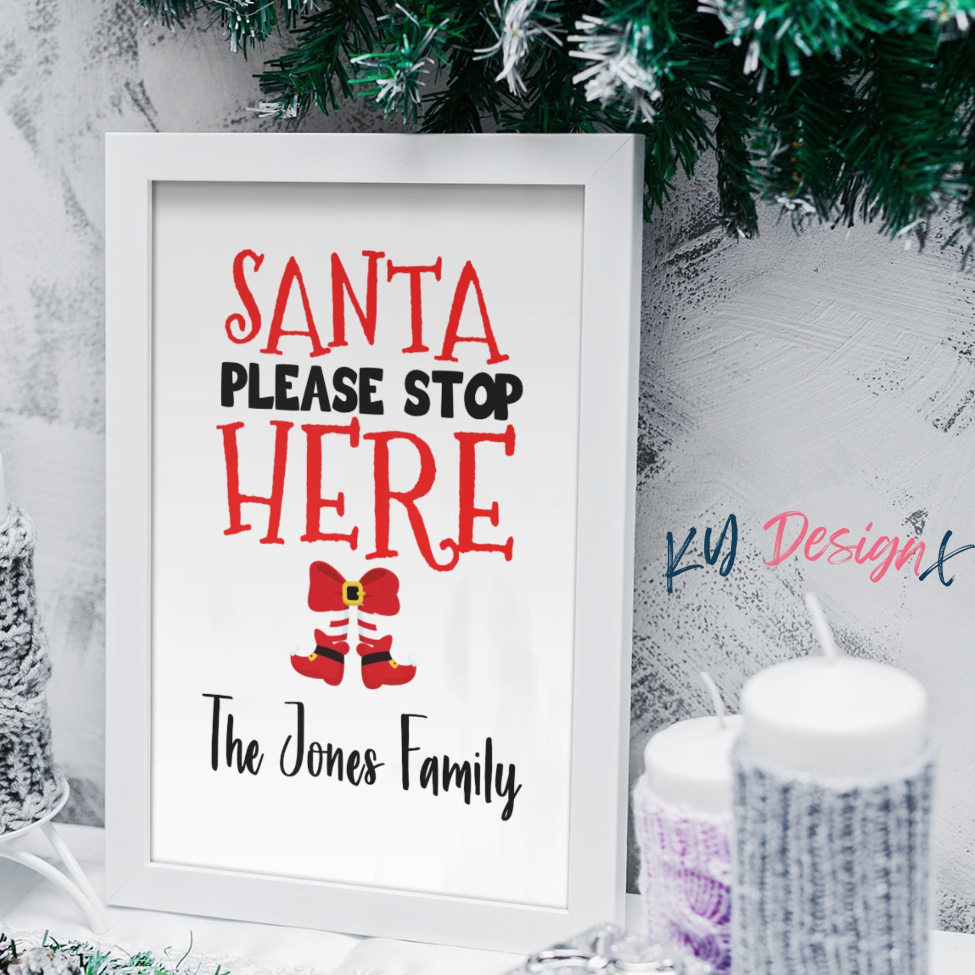 Editable Printabe Santa Stop Here, Editable Sant Stop Here Sign Corji ...