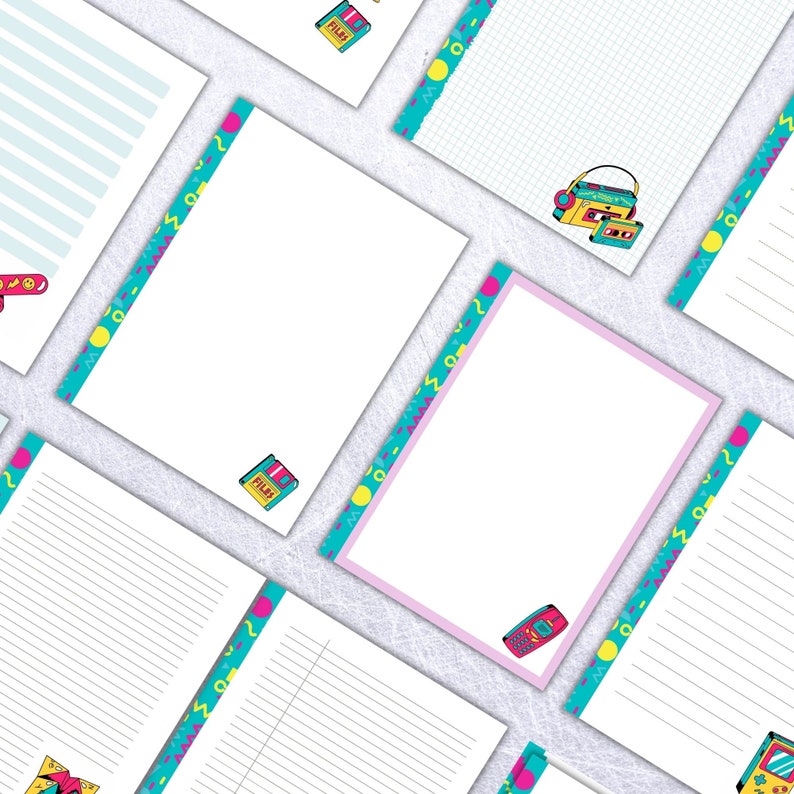 90s Nostalgia Stationary Paper. Printable Writing Stationery ...