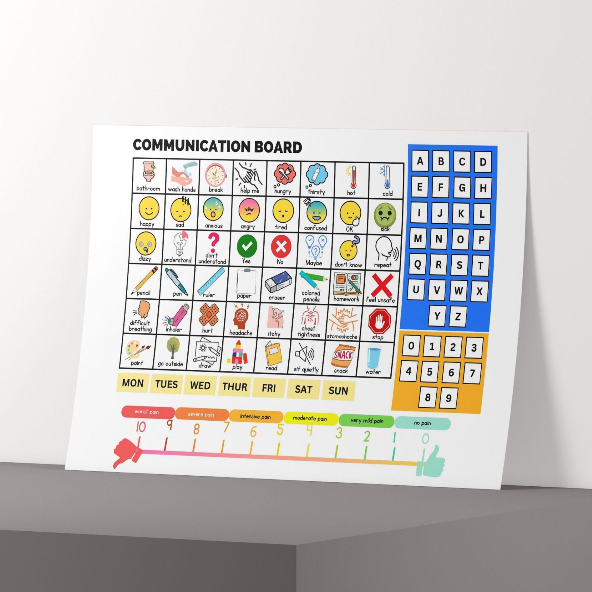 Printable Communication Board for School Environment, Selective Mutism ...