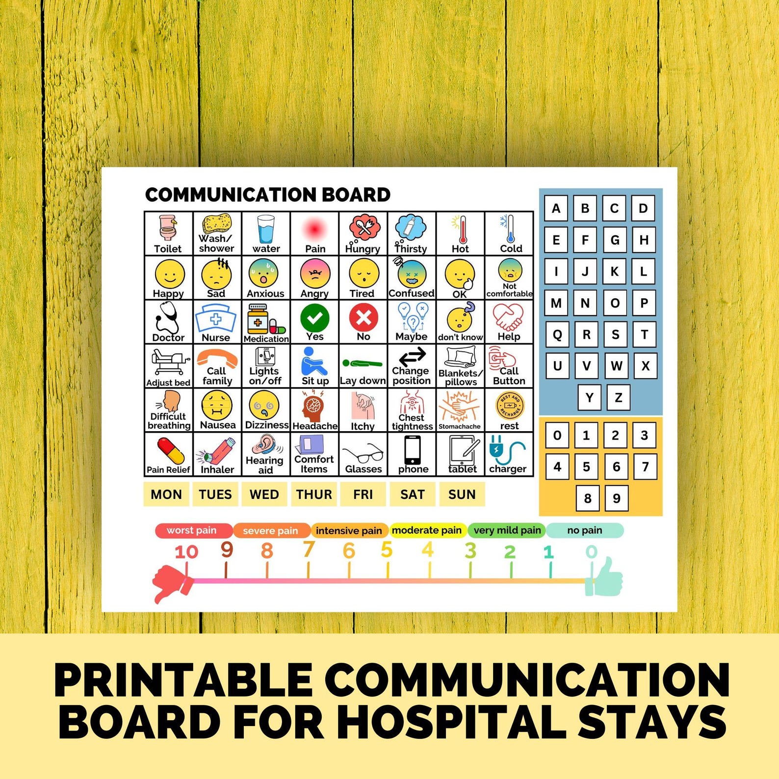 Printable Communication Board for Non-verbal Patients in Healthcare ...