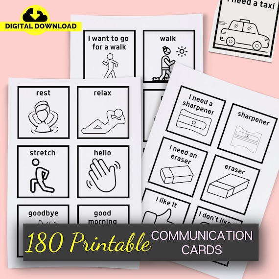 Printable Communication Board Communication Cards Resources | Etsy