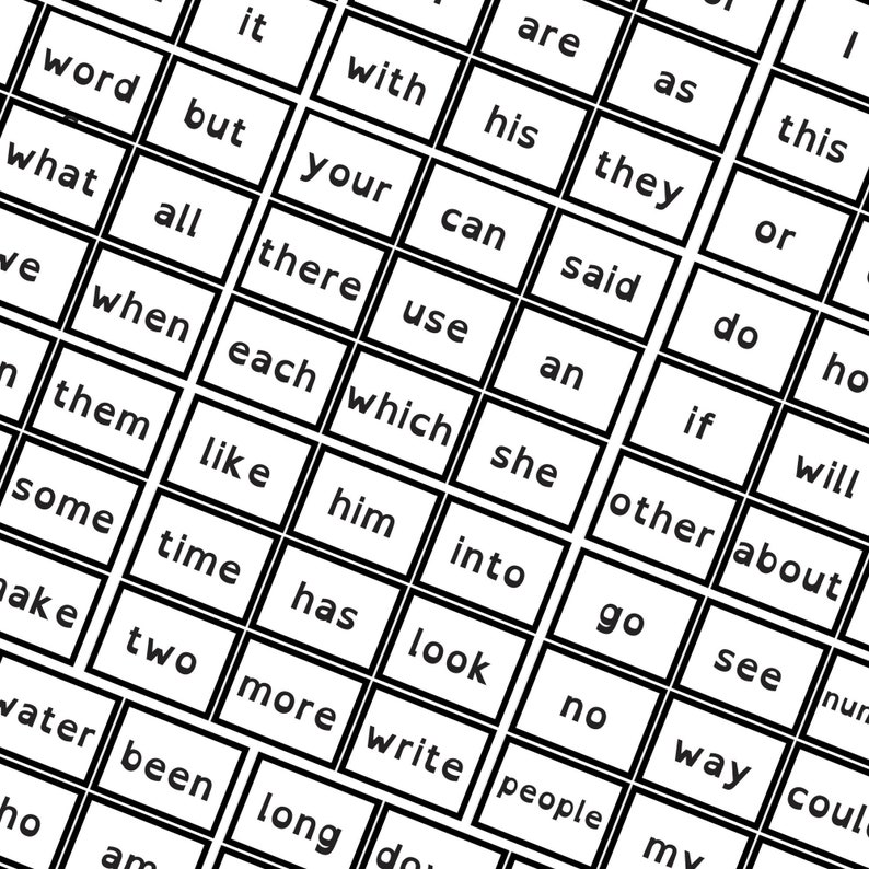 100 Printable High Frequency Flash Cards Dyslexia Learners, Open ...