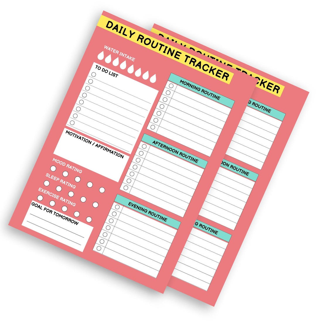 Printable Daily Routine Tracker , Planner Insert Page, Pdf, Instant ...