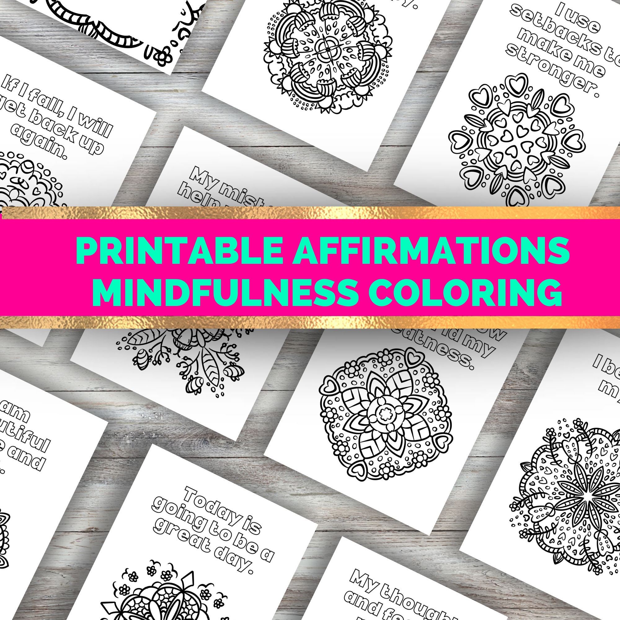 Printable AFFIRMATIONS Mindfulness Coloring , Kids Affirmations ...