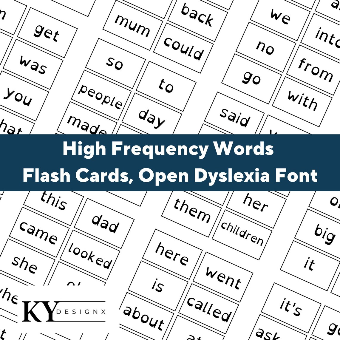 100 Printable High Frequency Flash Cards Dyslexia Learners, Open ...