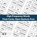100 Printable High Frequency Flash Cards Dyslexia Learners, Open ...
