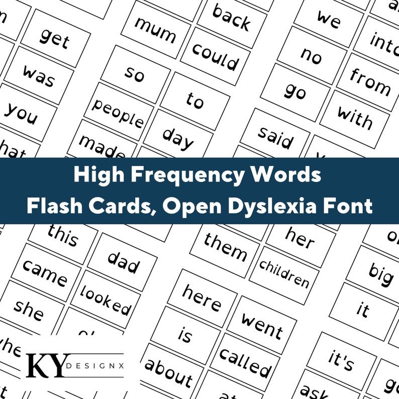 100 Printable High Frequency Flash Cards Dyslexia Learners, Open ...