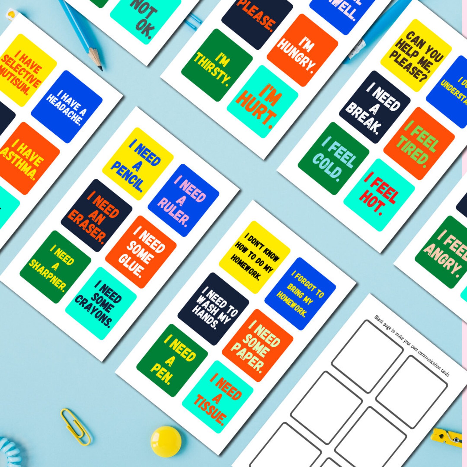 Printable Communication Cards for Non-verbal, Autism, Children ...