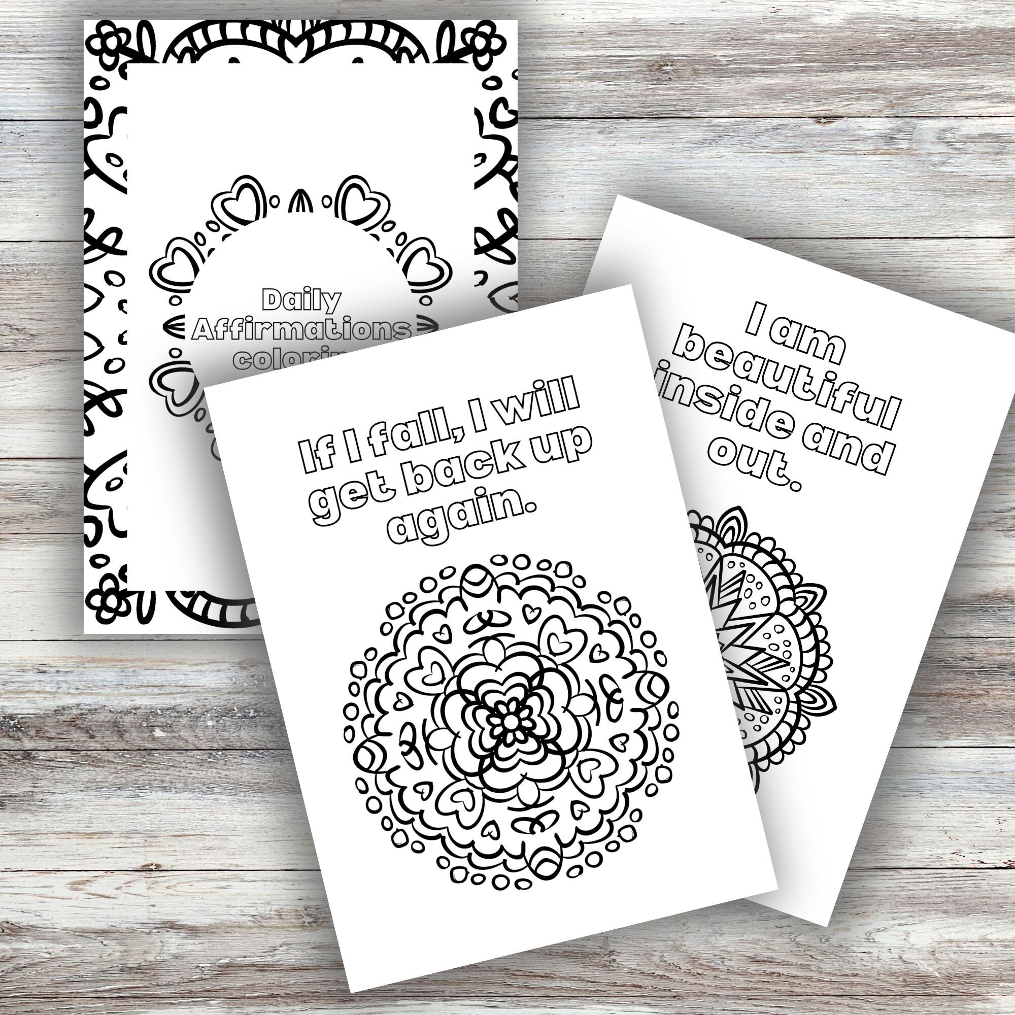 Printable AFFIRMATIONS Mindfulness Coloring , Kids Affirmations ...