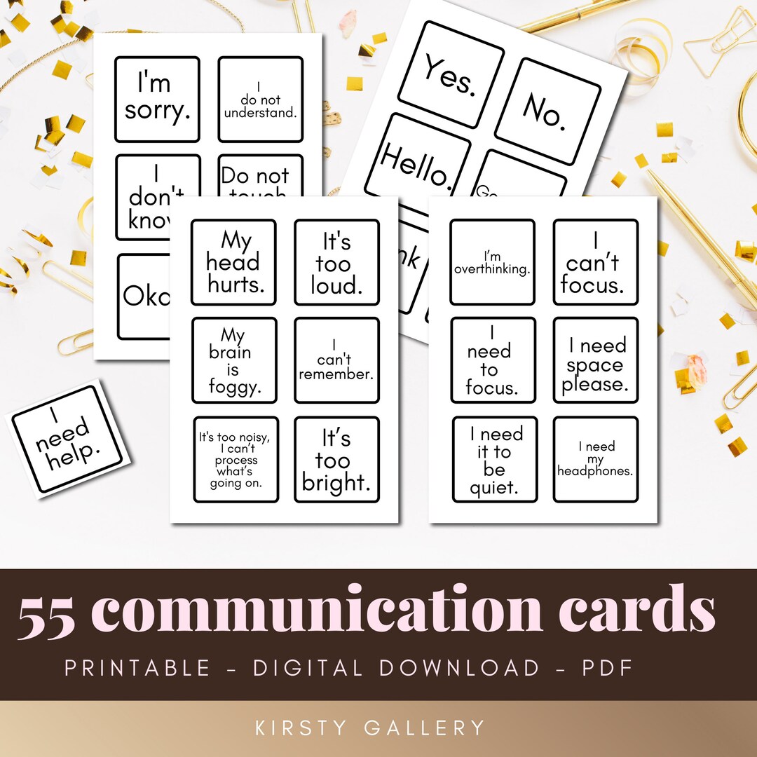 55 Printable Communication Cards Non Verbal Selective - Etsy