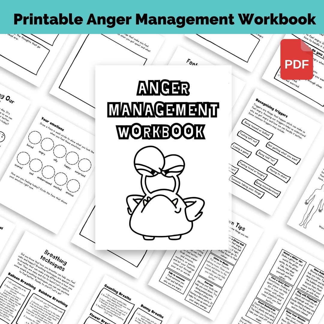 Printable Anger Management Workbook, Emotion Regulation, ASD, Social ...