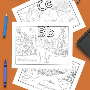 Printable A-Z Dinosaur Coloring Book, Alphabet Colouring Pages ...