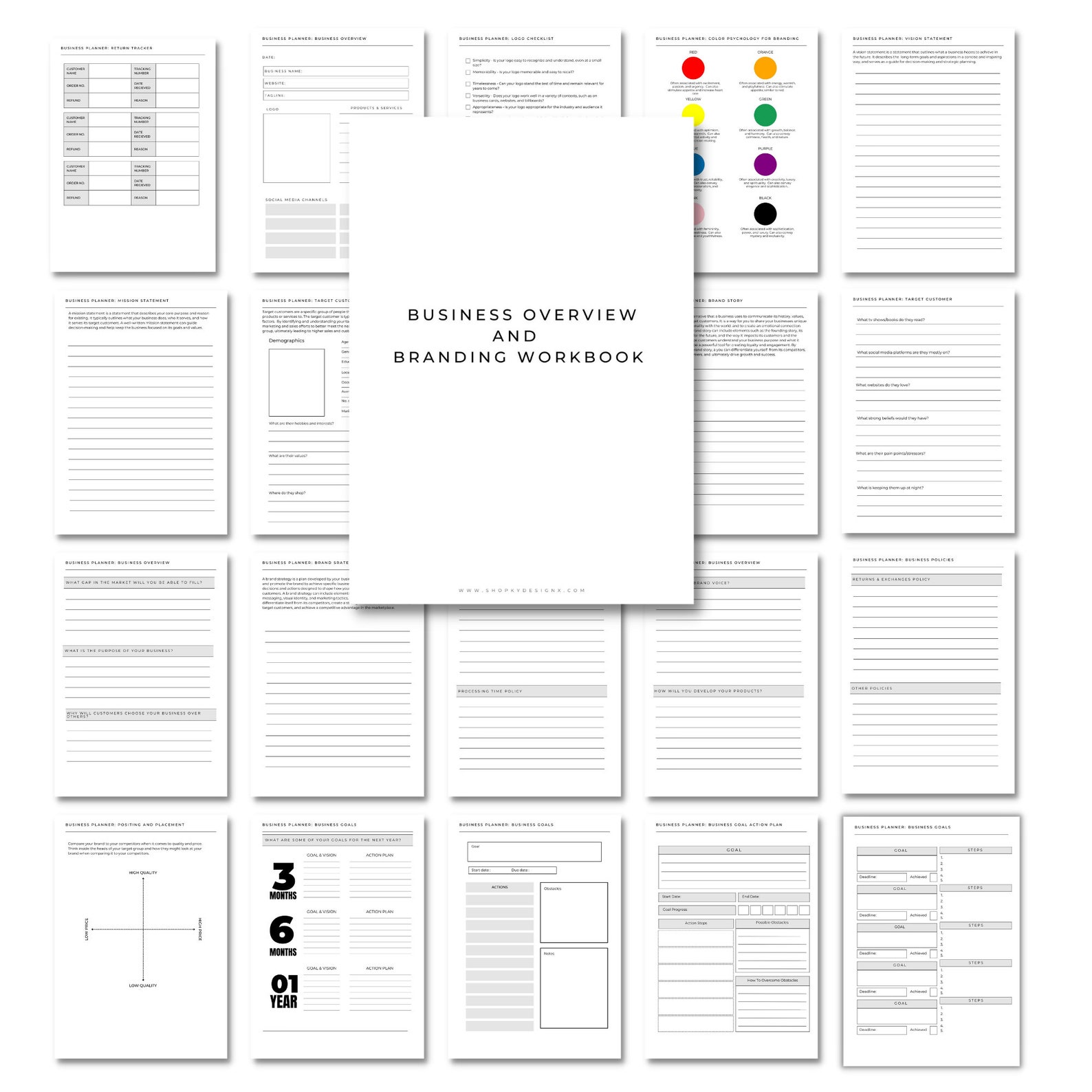 Printable Branding Workbook and Business Planner for New Start Ups or ...
