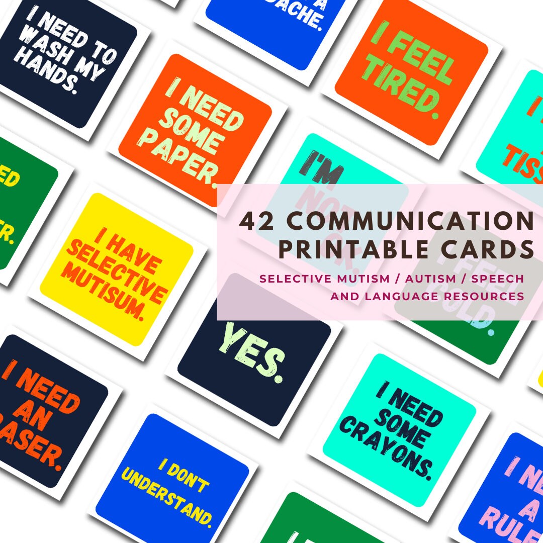 Printable Communication Cards for Non-verbal, Autism, Children ...