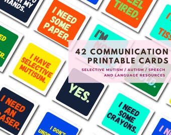 Printable Communication Cards Selective Mutism Autism ADHD - Etsy