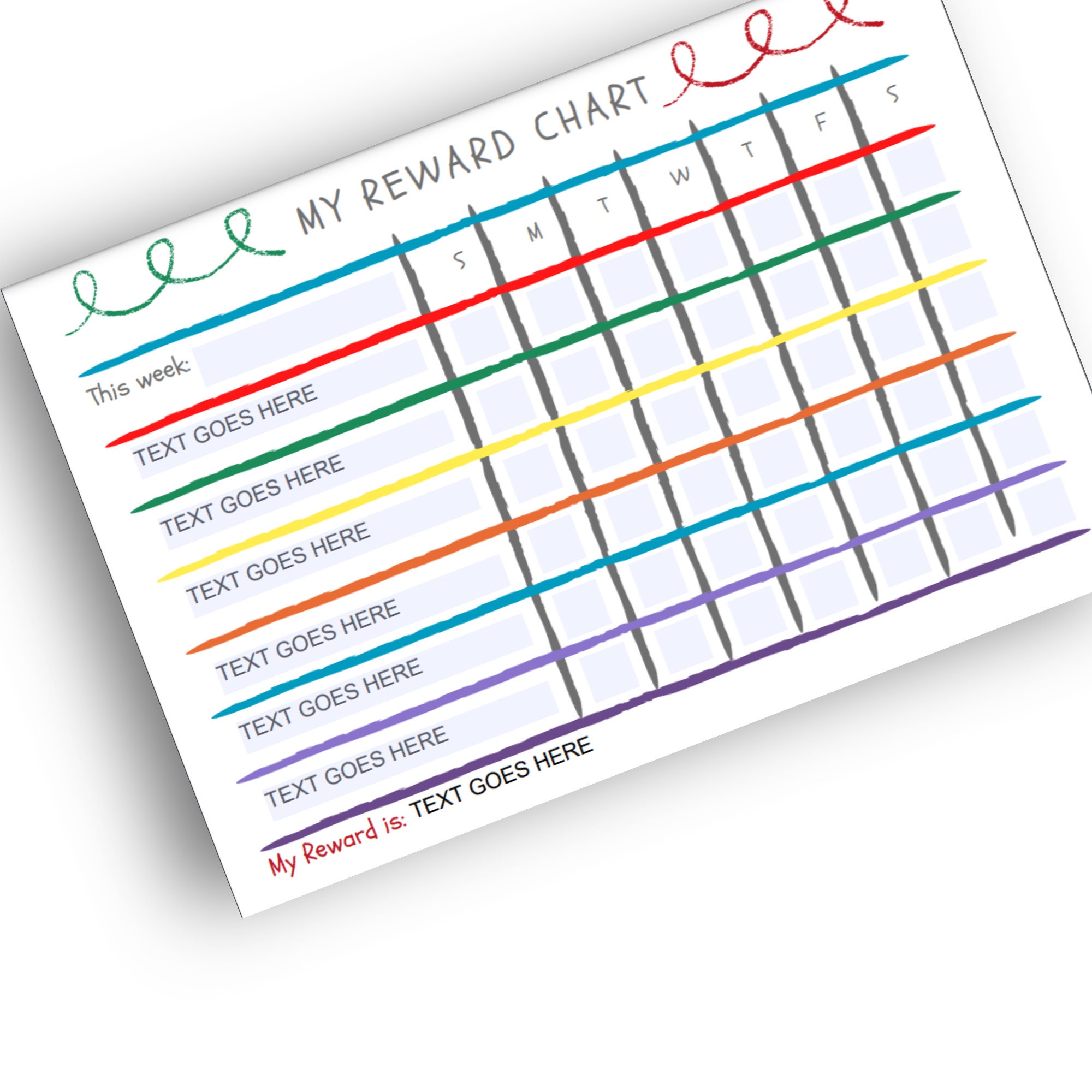 PRINTABLE A4 REWARD Chart, Selective Mutism Reward, Anxiety in Kids ...