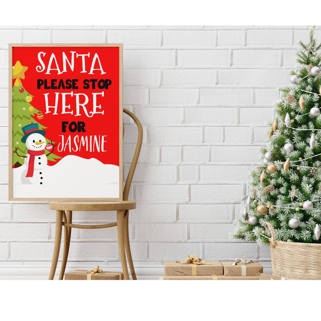 Santa Stop Here Sign Pdf, Santa Stop Here Printable Poster ...