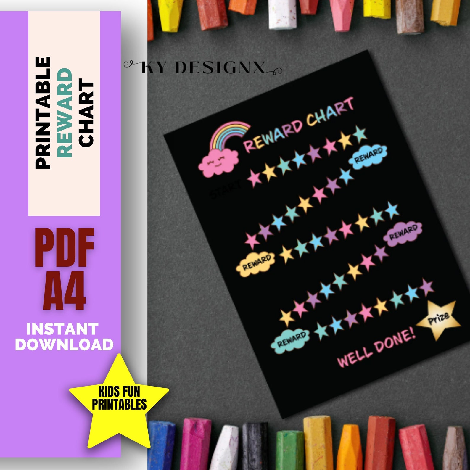 Printable Rainbow REWARD Chart, Selective Mutism, Brave, Teens, Kids ...