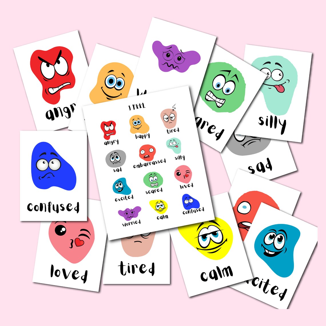 Printable Feelings Flashcards, Feelings Worksheet, Educational ...