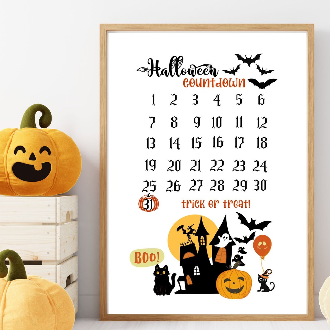 Printable Halloween Countdown, Halloween Printable Part Decorations ...