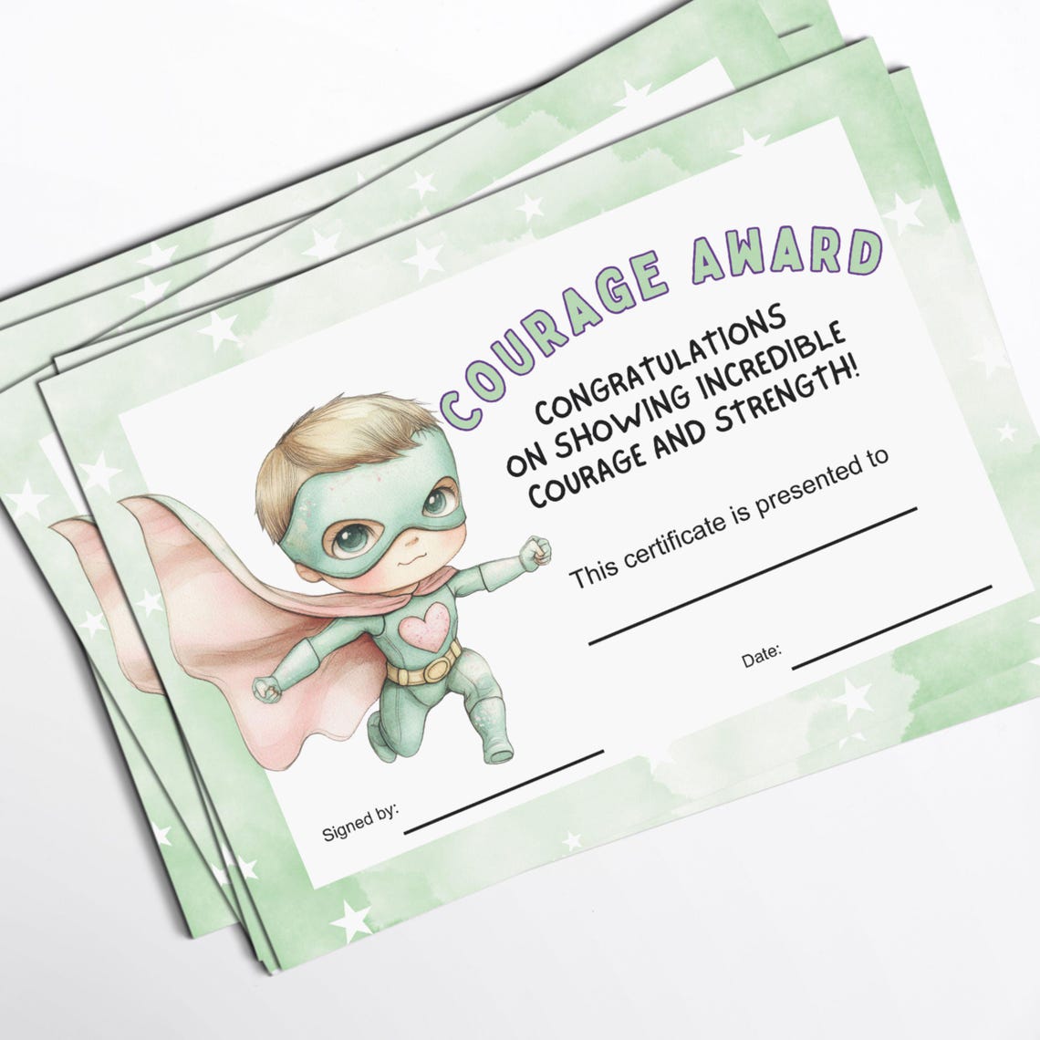 Printable Courage Award - Printable Certificate for Kids - Bravery ...