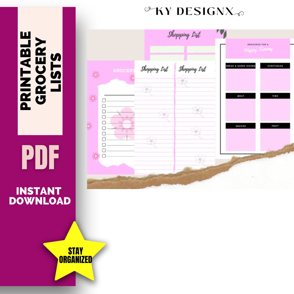 Printable Grocery Lists / Grocery Lists / Shopping Lists / PDF - Etsy