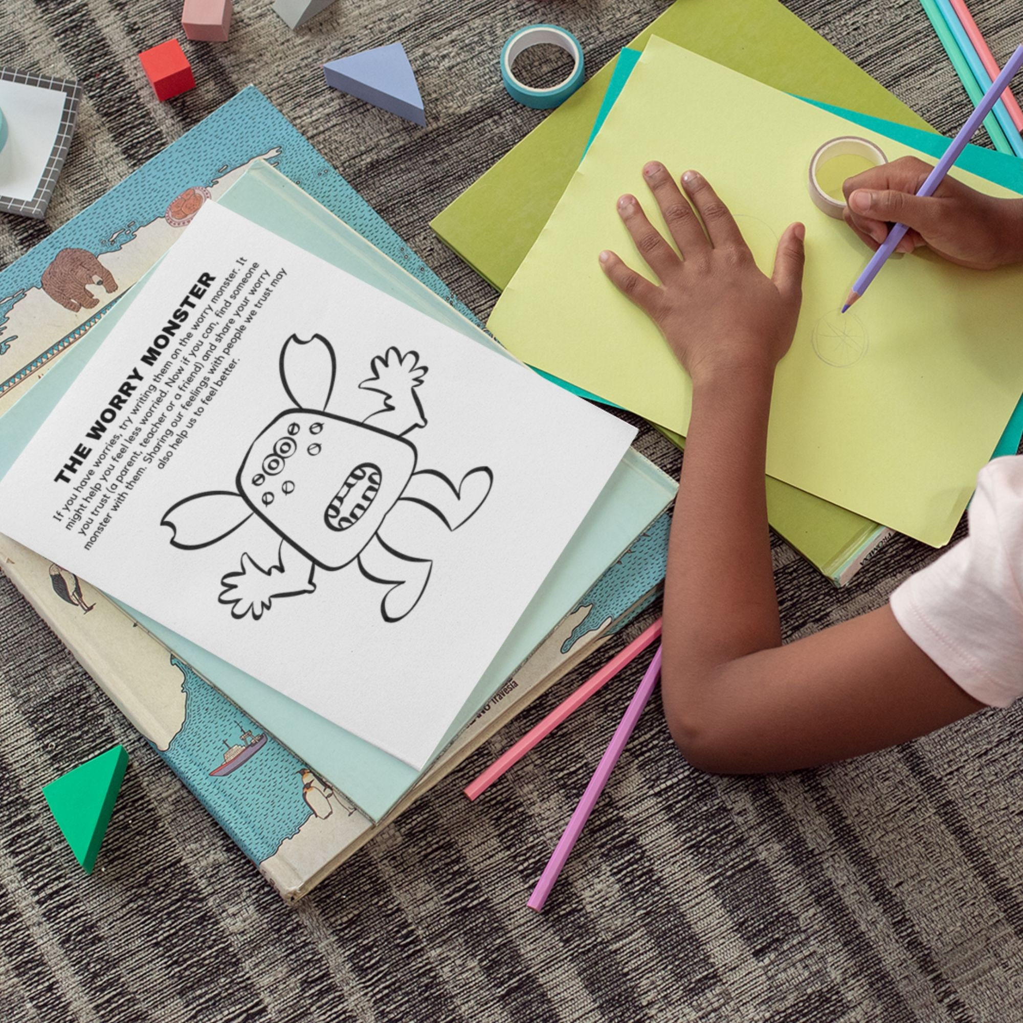 Printable Anxiety Worksheets for Kids - the Worry Monster - Anxiety for ...