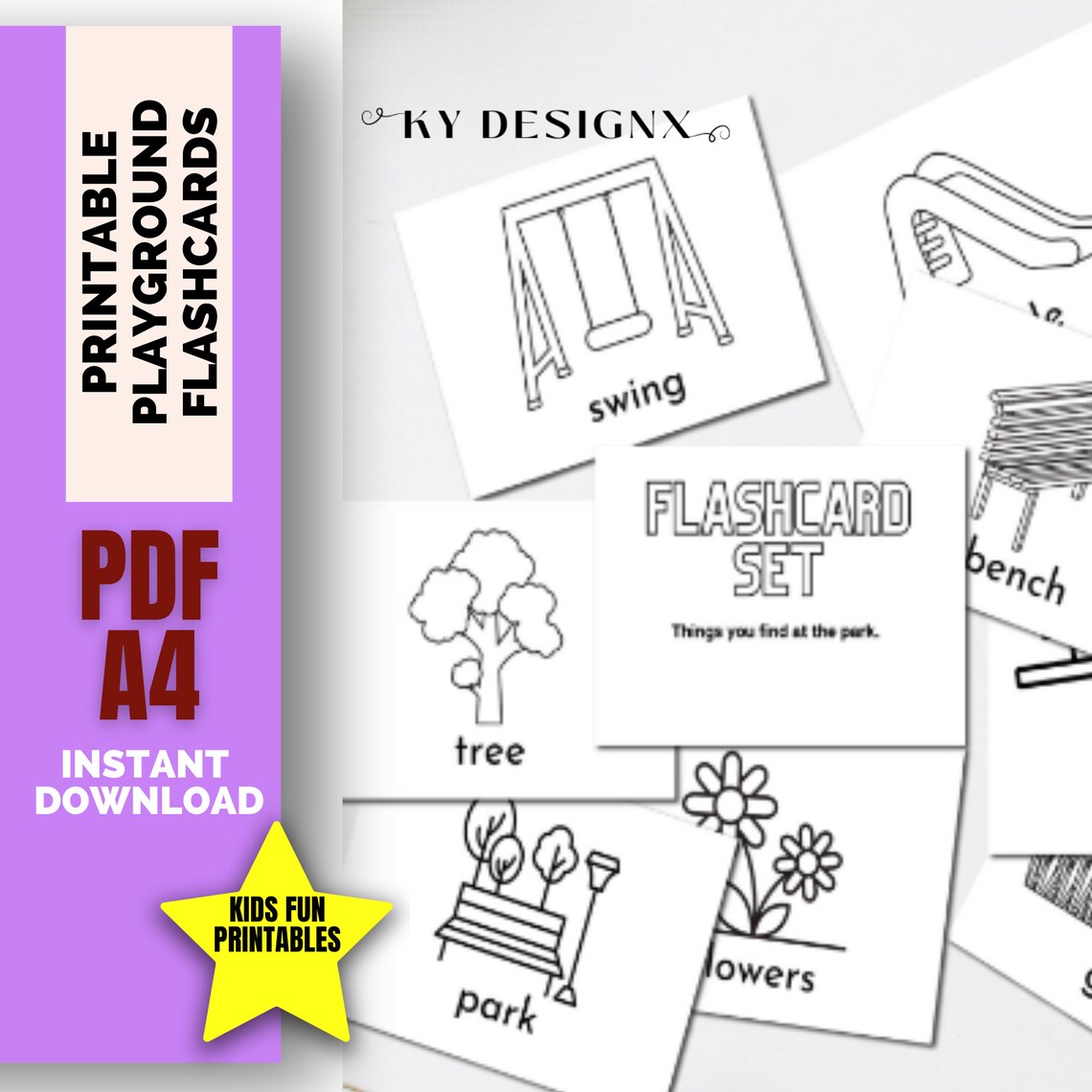 Printable Park Flashcards, Things at the Park, Park Coloring Sheets ...