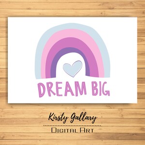 Nursery Digital Printable / Kids Wall Decor / Rainbow Printable / Dream ...