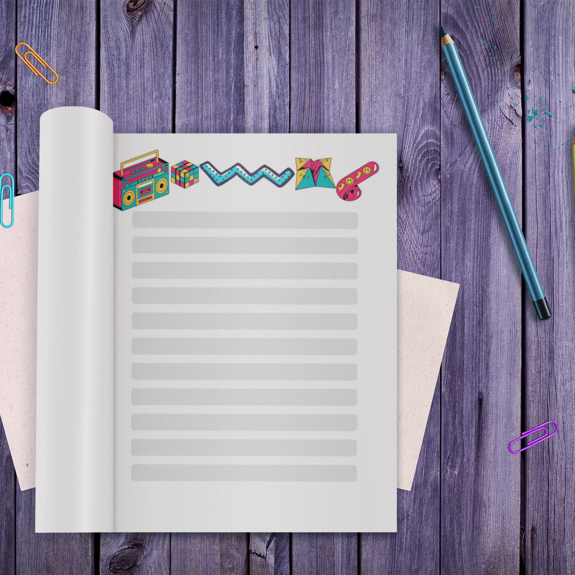 90s Nostalgia Stationary Paper. Printable Writing Stationery ...