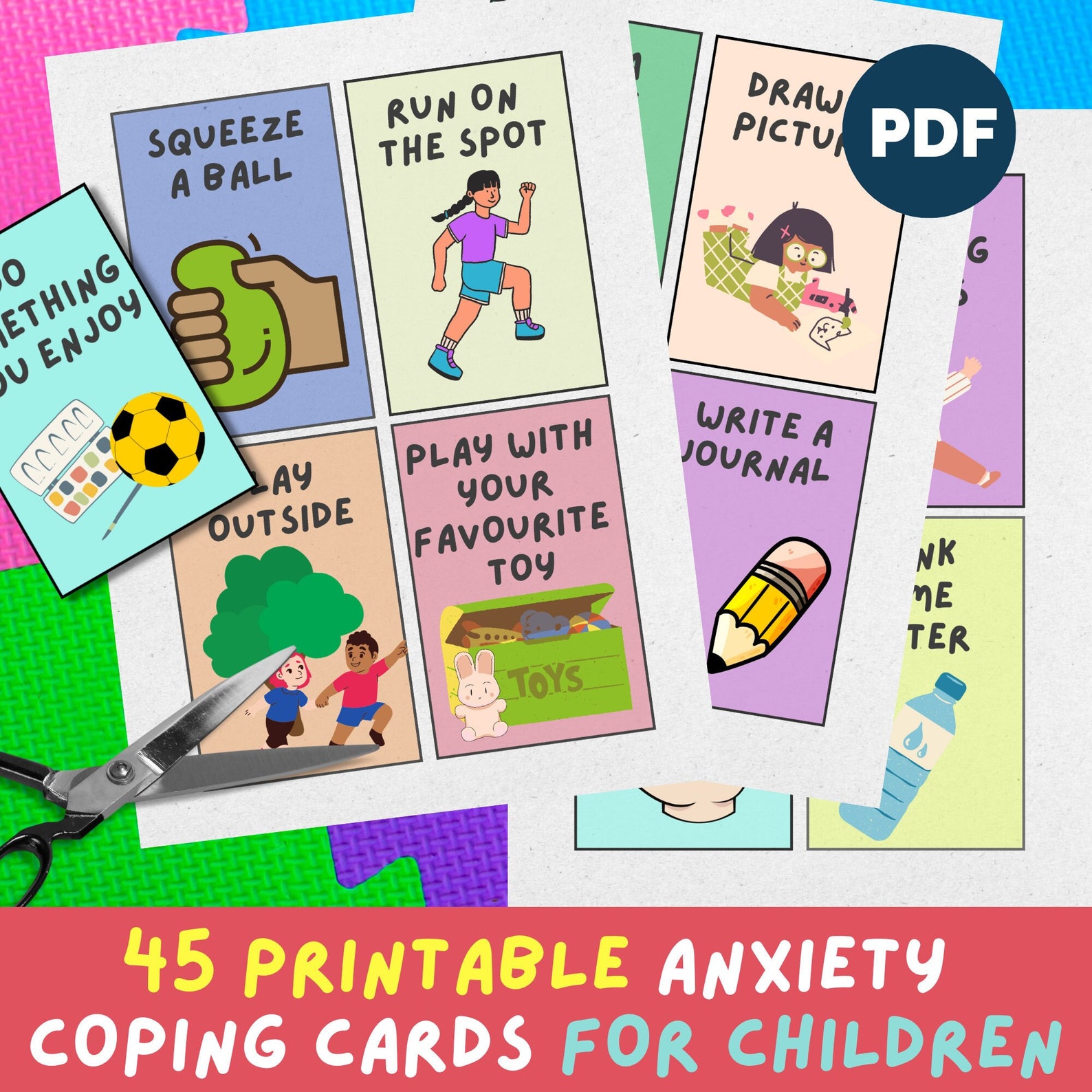 Printable Anxiety Coping Cards for Children Anxiety Activity - Etsy