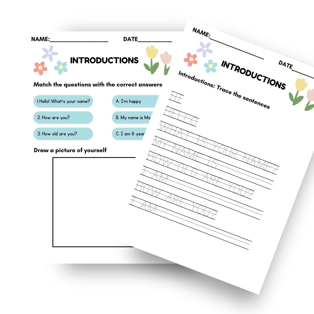 Introductions Worksheets for Kids - Preschool Worksheets - Pencil ...
