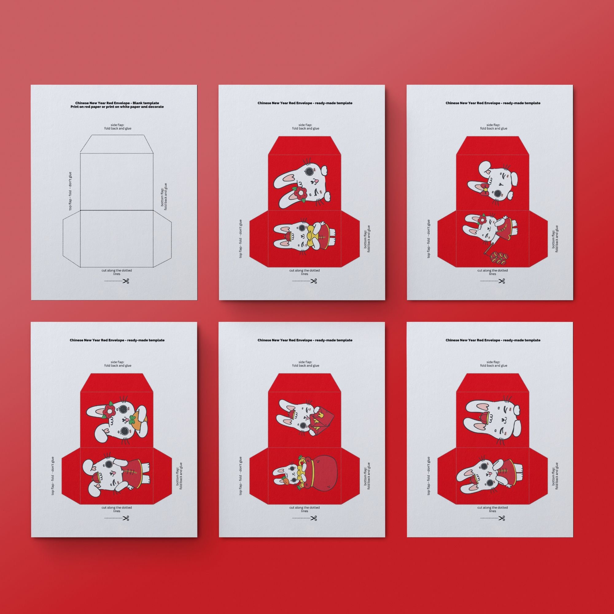 Printable Chinese RED Envelope,lai See, Chinese New Year Envelopes, DIY ...