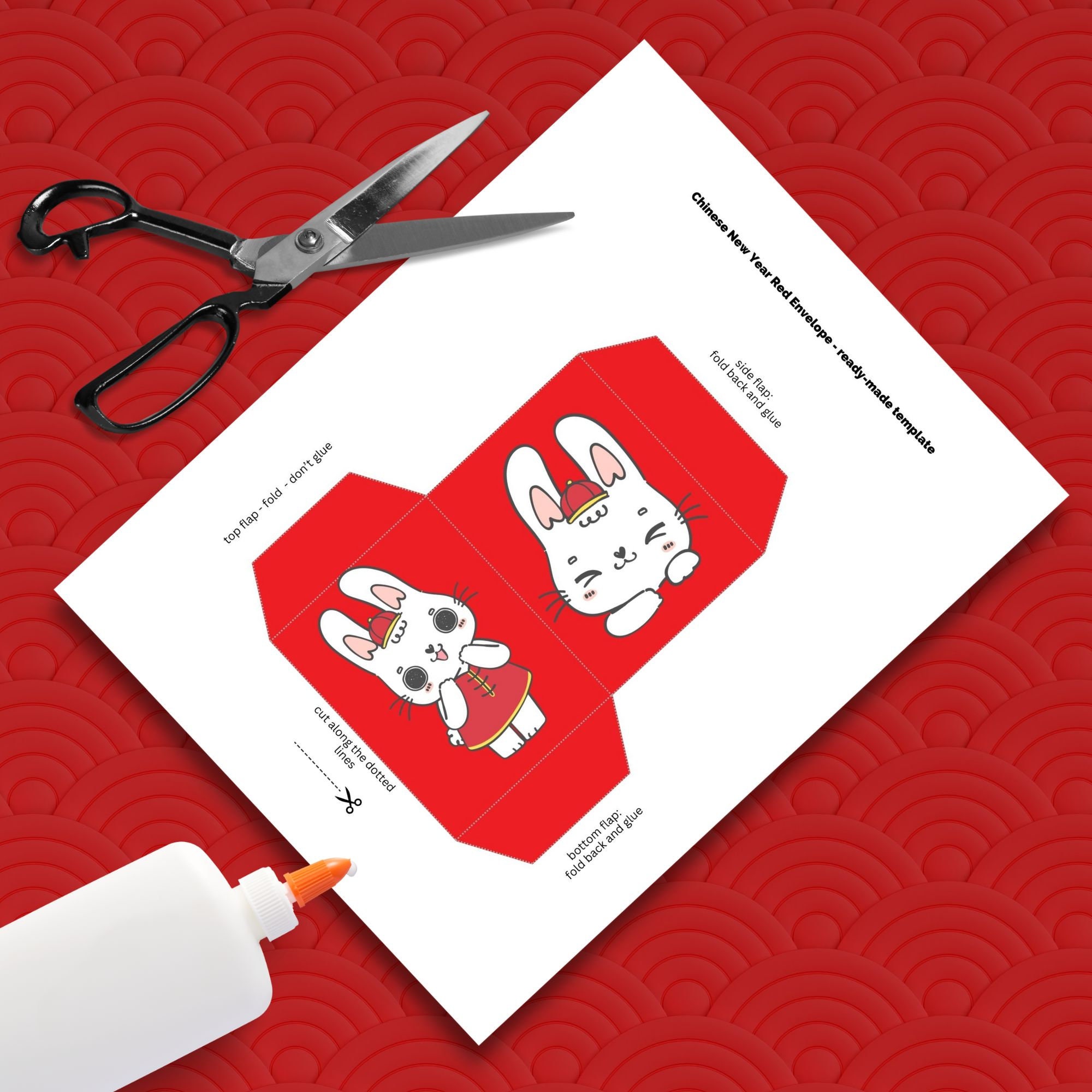 Printable Chinese RED Envelope,lai See, Chinese New Year Envelopes, DIY ...