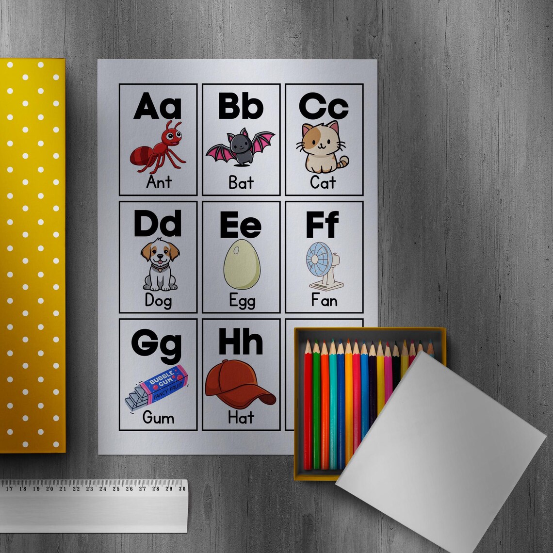 Printable Phonics Alphabet Poster and Phonics Flash Cards Set for ...