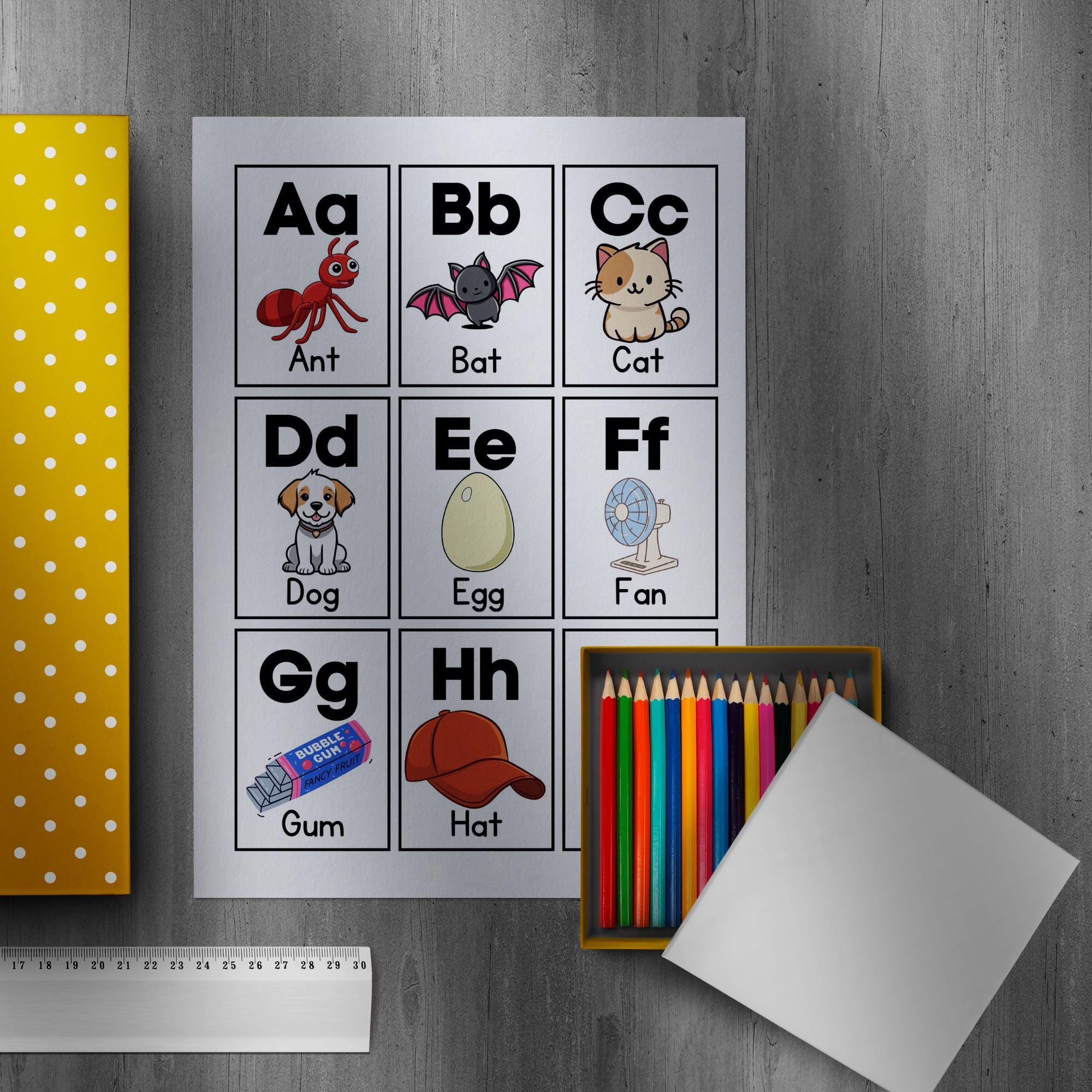Printable Phonics Alphabet Poster and Phonics Flash Cards Set for ...
