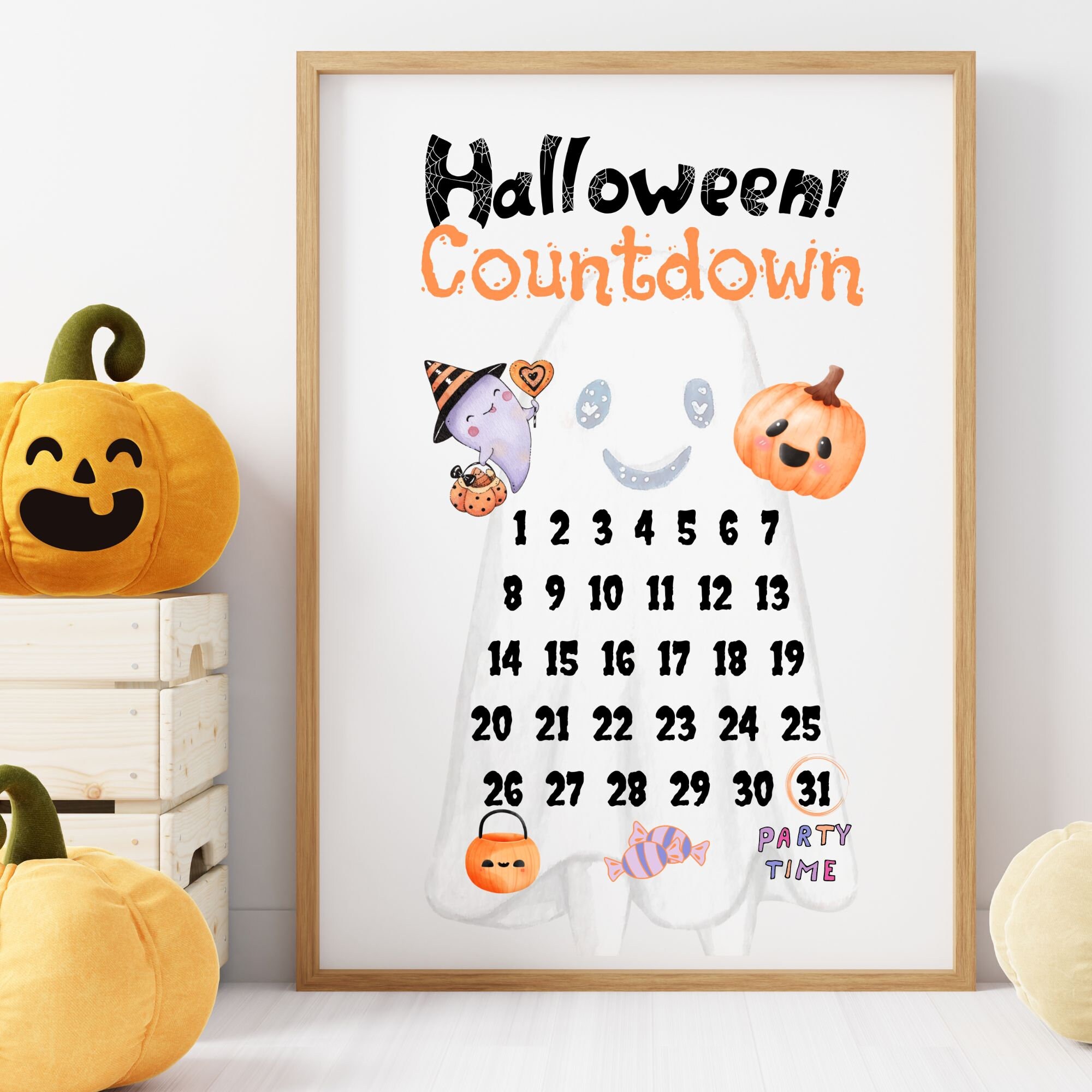 CUTE Printable Halloween Countdown, Halloween Printable Decorations ...