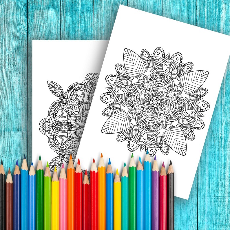 Printable MANDALA COLORING Pages Adult Coloring Book; Teens Kids ...