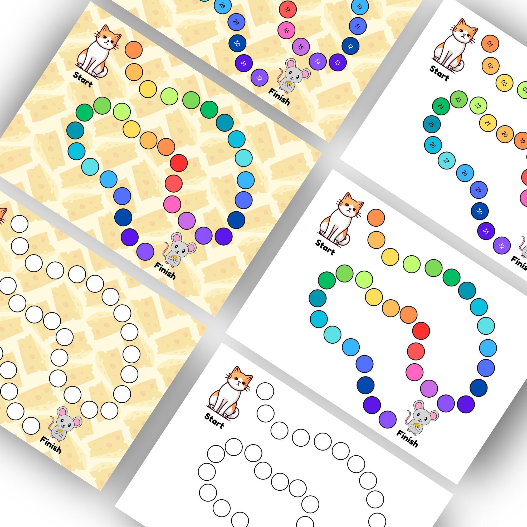 Cat and Mouse Printable Board Game, Family Board Game, KIDS Board Games ...