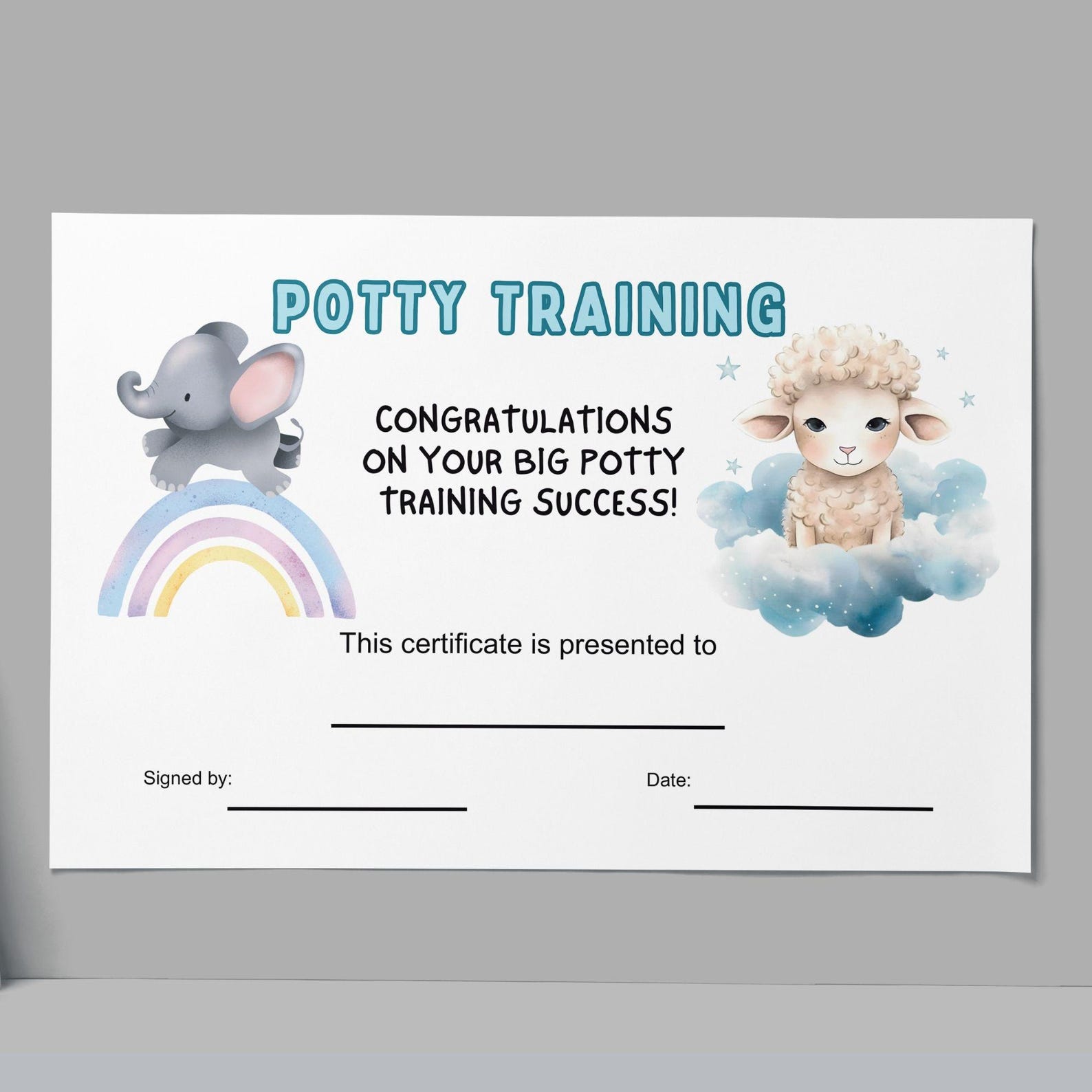 Printable Potty Training Certificate - Potty Certificate Chart for ...