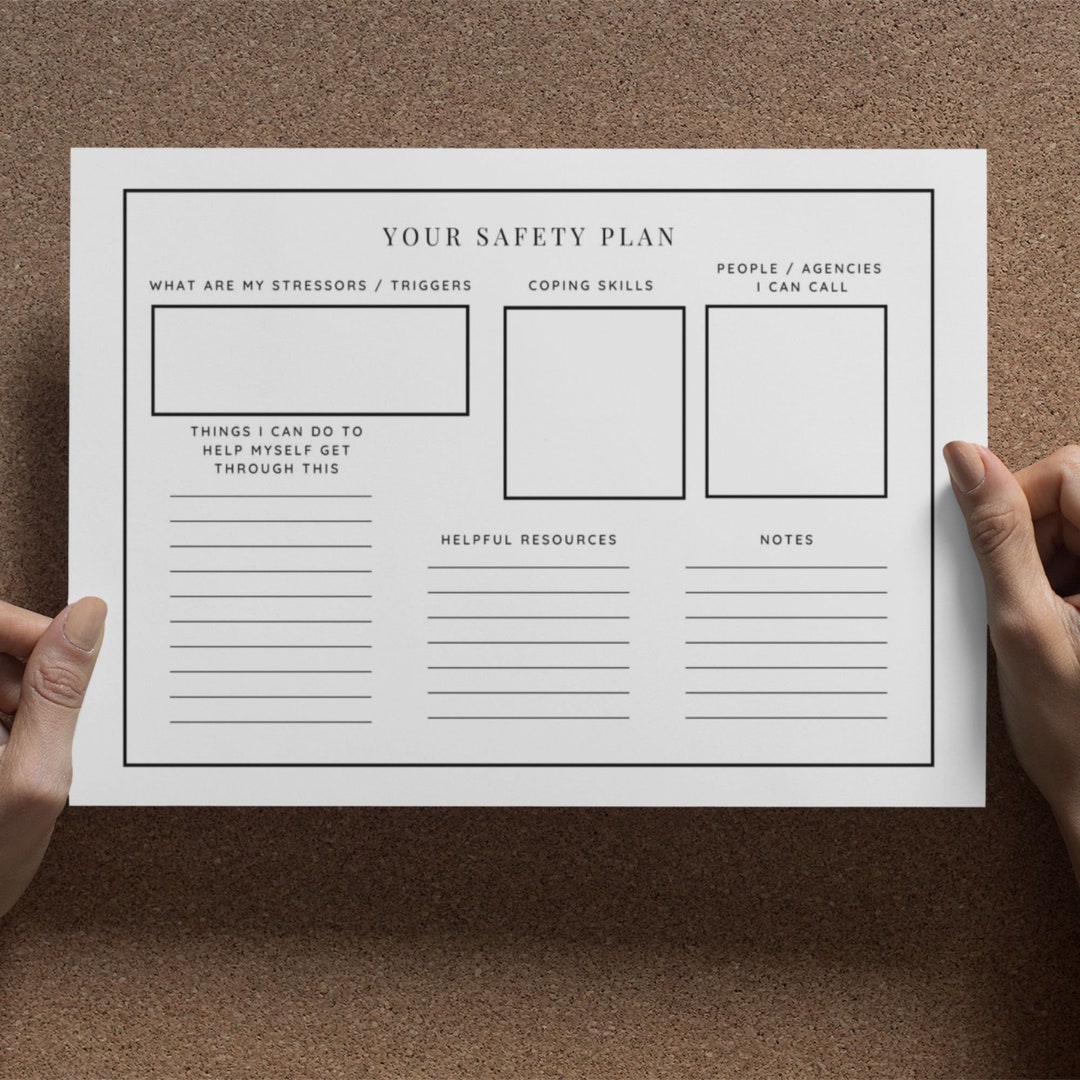 Crisis Safety Plan Notebook Counselling Worksheet: Therapy Aid ...