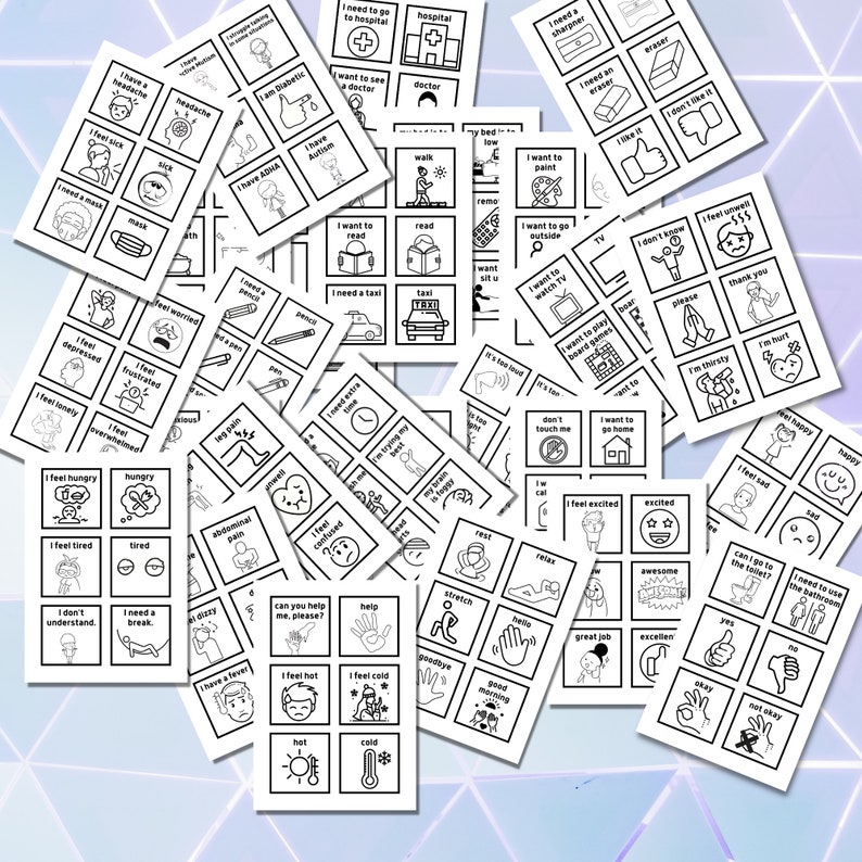180 Printable Communication Cards for Non-verbal, Autism, Selective ...
