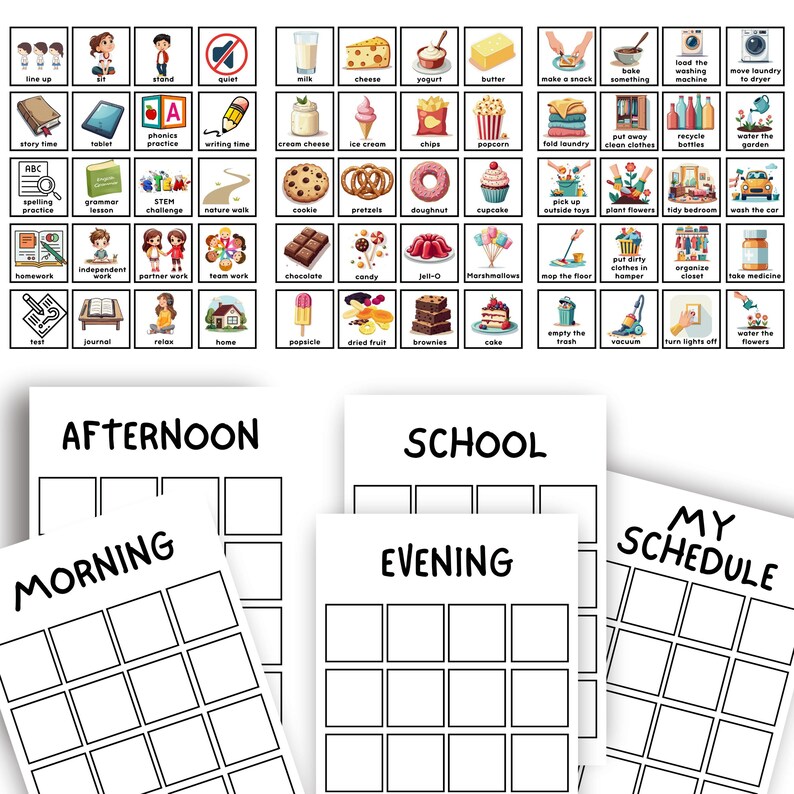 Printable Visual Routine Cards for Kids | Daily Schedule Activity Cards ...