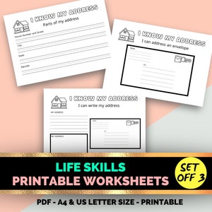 Printable I Know My Address, Address Worksheet, Homeschooling ...