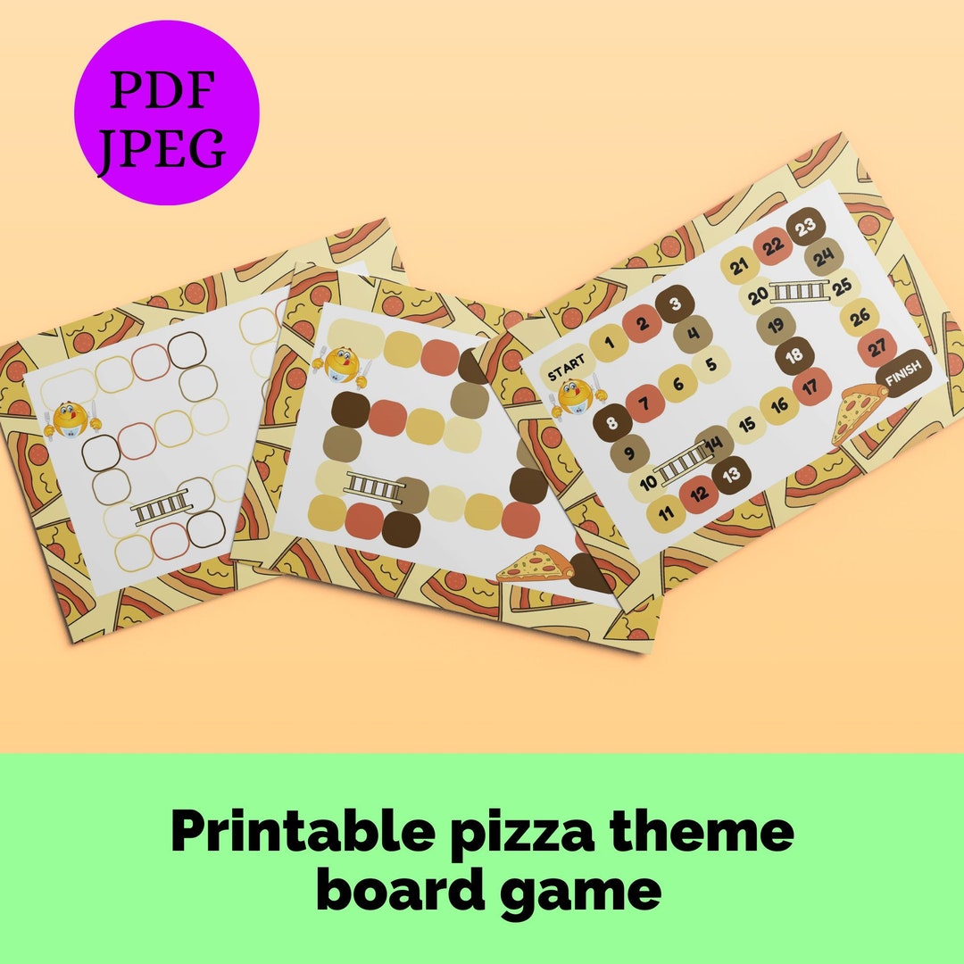 Pizza Themed Printable Board Game / Printable Board Game Templates for ...