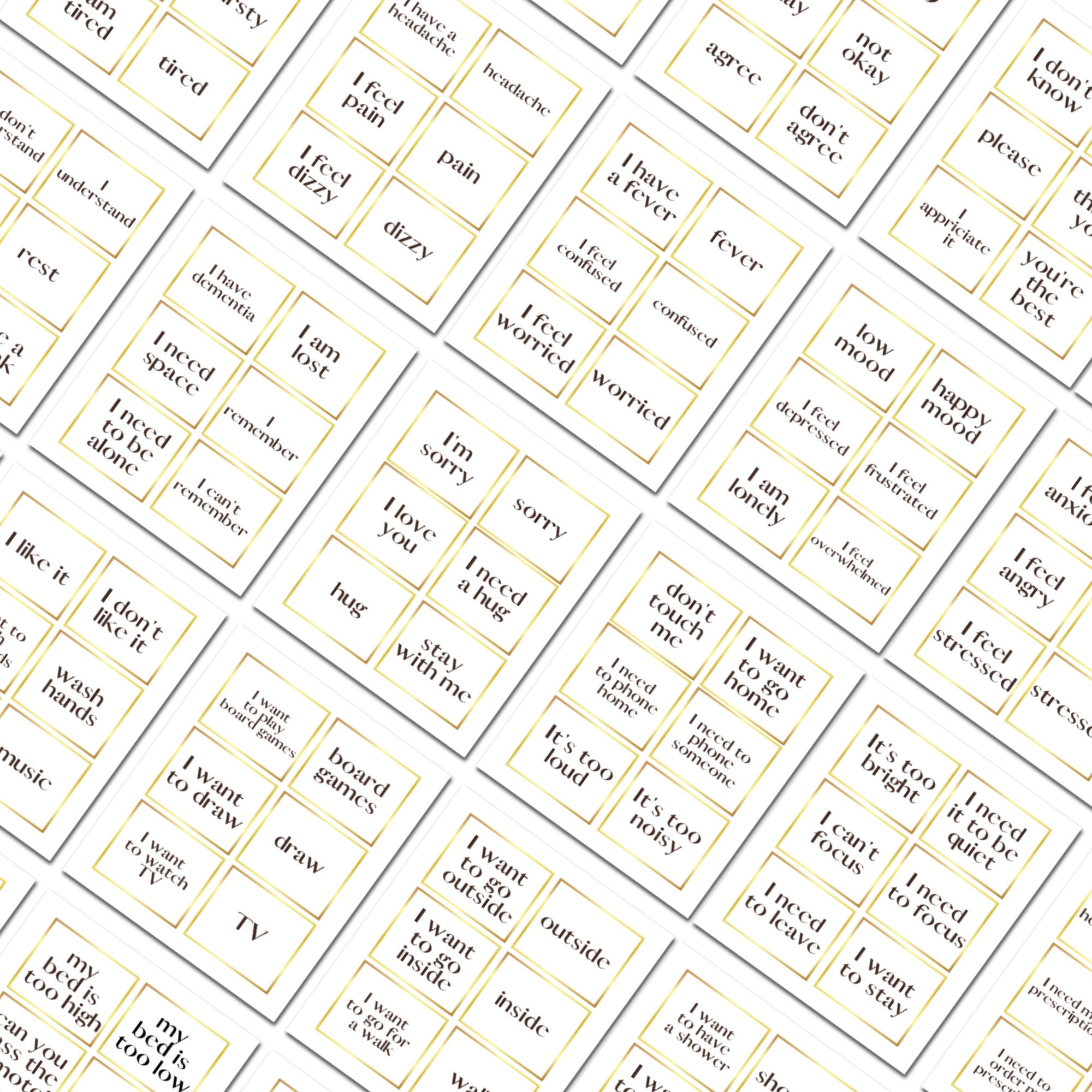 Printable Communication Cards, Communication Boards for Adults, Non ...