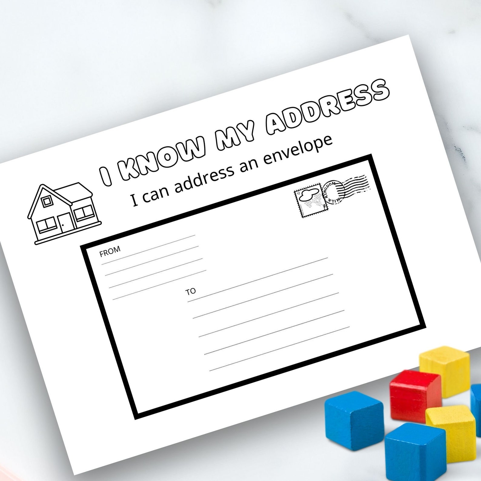 Printable I Know My Address, Address Worksheet, Postcode, Homeschooling ...