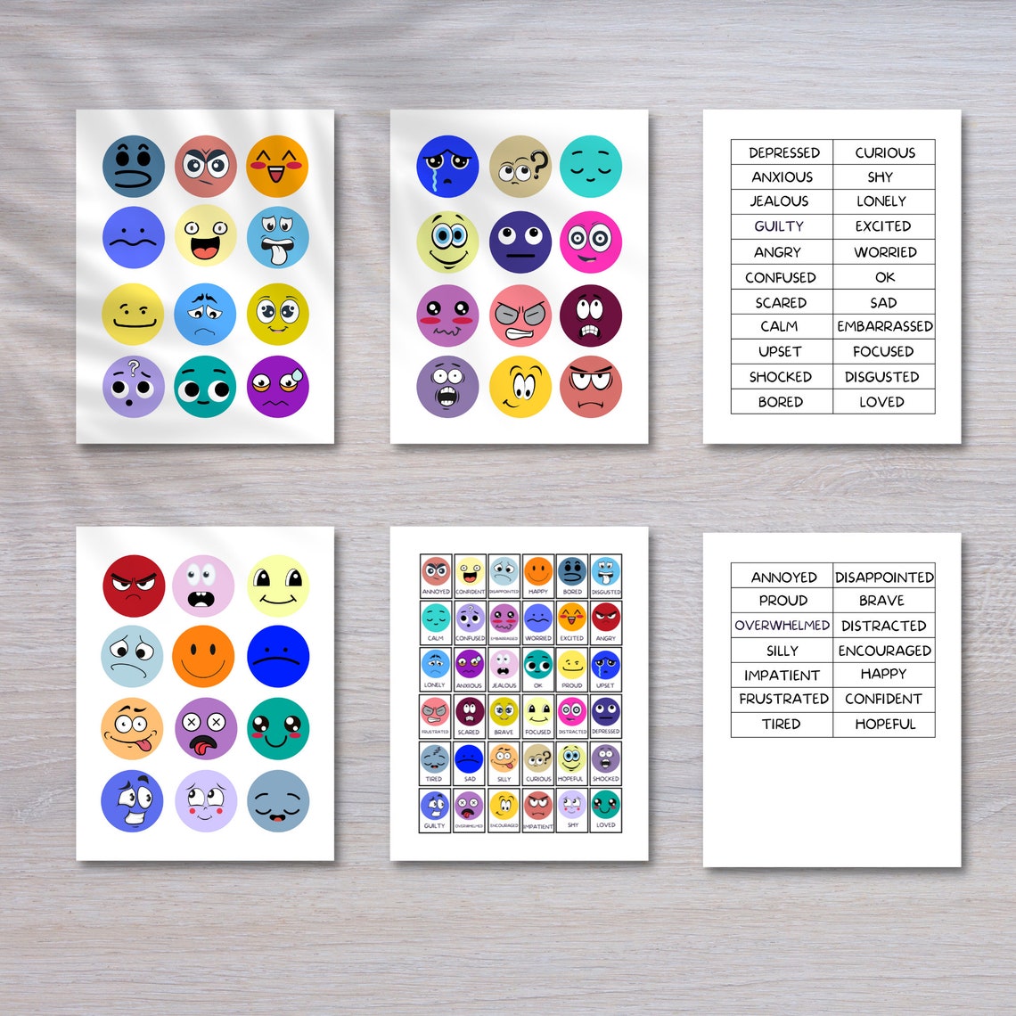 Printable FEELINGS Cards Feelings Flashcards Selective | Etsy