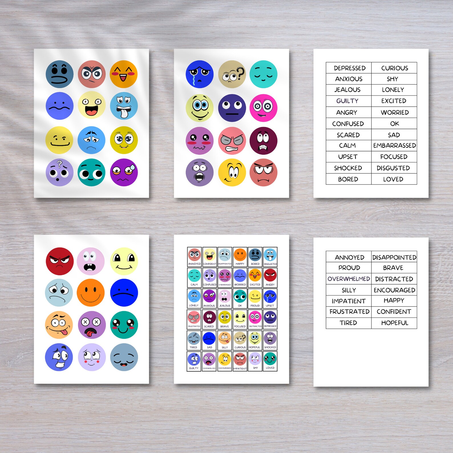 Printable FEELINGS Cards Feelings Flashcards Selective | Etsy