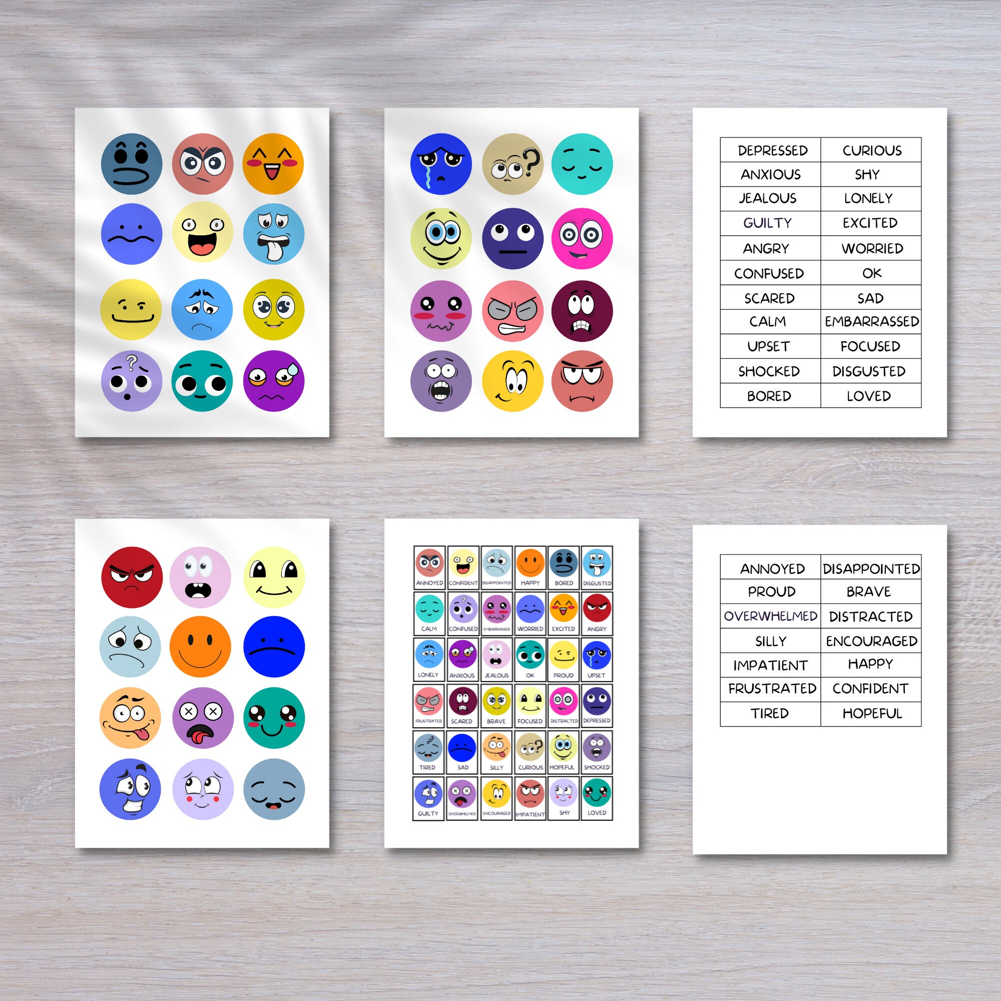 Printable FEELINGS Cards Feelings Flashcards Selective | Etsy